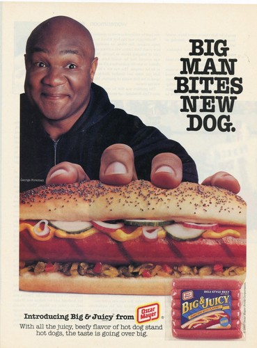 BOXING HEAVYWEIGHT CHAMPION GEORGE FOREMAN OSCAR MAYER ORIGINAL PRINT ...