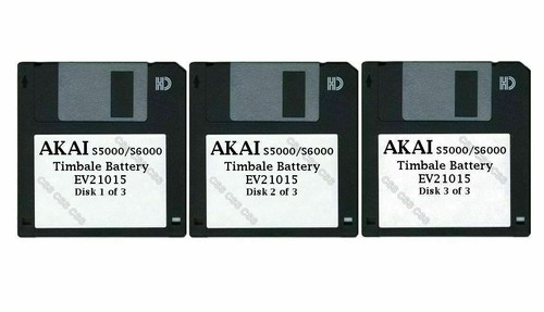 Akai S5000 / S6000 Set of Three Floppy Disks Timbale Battery EV21015 | eBay