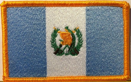 GUATEMALA Flag Iron-On Patch Military Tactical Emblem Gold Border | eBay