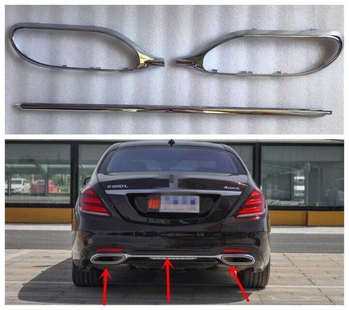 W222 Rear Bumper Exhaust Trim Strip for Mercedes Benz S450 S500 S560 ...
