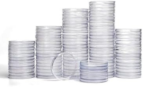 200 PCS 25 Mm Coin Holder Capsules Clear round Plastic Coin Container ...