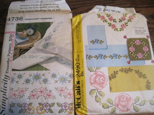 NOS LOT OF 2 MCCALL 2490&SIMPLICITY 4736 Cross Stitch/EMBROIDER ...