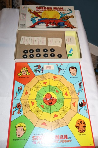 1977 Amazing Spider Man Fantastic Four Board Game Incomplete Playable ...