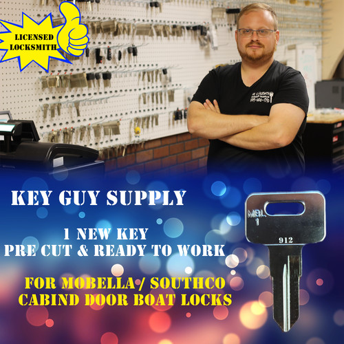 912 Mobella key. Pre cut for Southco and Mobella boat locks. Licensed ...