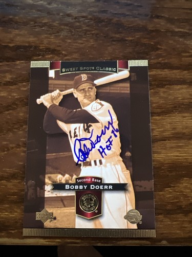 BOBBY DOERR 2003 UPPER DECK CLASSIC AUTOGRAPHED SIGNED # 8 RED SOX HOF ...