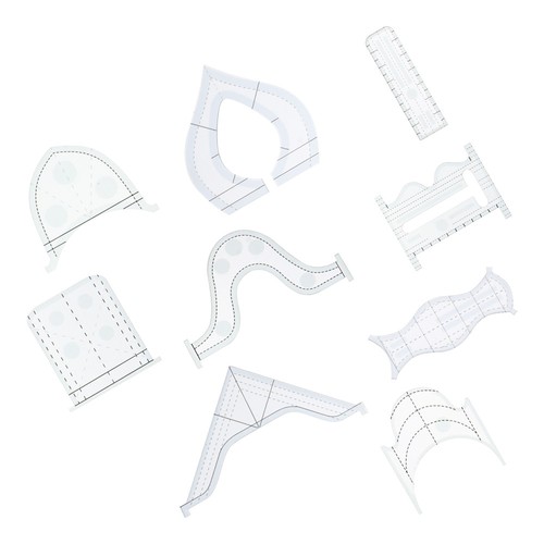 9 Pcs Curved Ruler Long Arm Quilting Rulers and Templates Sewing ...