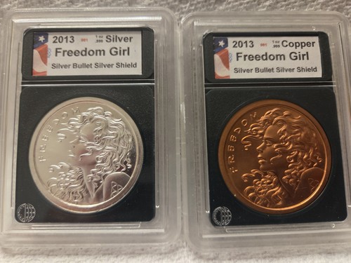 2013 Freedom Girl .999 Fine 1 oz Silver & Copper Rounds Silver Bullet ...