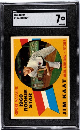1960 Topps # 136 Jim Kaat Rookie SGC 7 NM | eBay