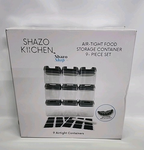 Shazo 9 Pc Airtight Food Storage Containers Set - BPA Free Clear ...