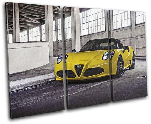 Alfa Romeo 4C Spyder Exotic Sports Cars TREBLE CANVAS WALL ART Picture ...