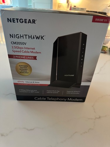 Netgear Nighthawk CM2050V Multi-Gig 2.5Gbps Cable Modem With Voice ...