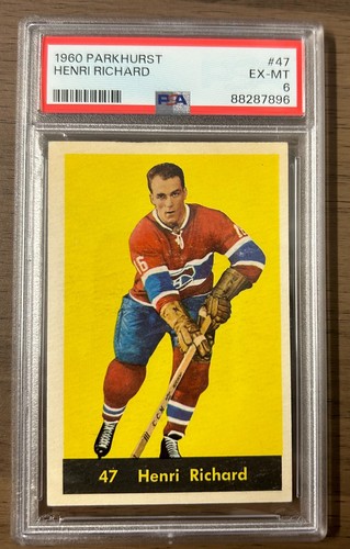 1960 1960/61 PARKHURST HENRI RICHARD #47 PSA 6 EX-MINT MONTREAL ...