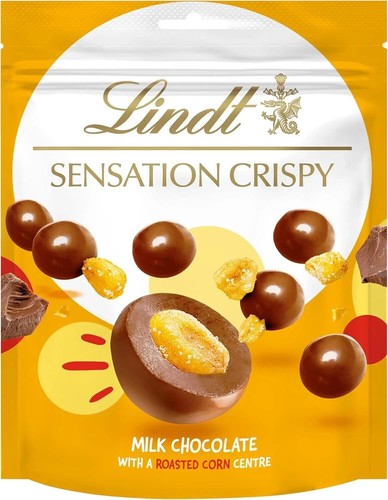 Lindt Sensations Crispy Milk Chocolate with Roasted Corn Pouch 140g ...