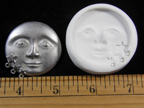 Moon Face Open Eyes w/ Stars (Large) Polymer Clay Mold (#MD1248) | eBay