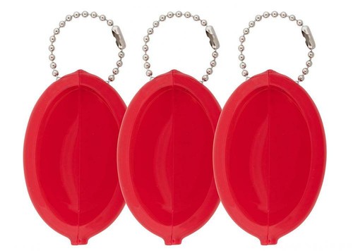 Oval Rubber Coin Purse Change Holder Made in U.S.A. For Men/Woman Red 3 ...