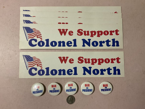 Vintage 1988 OLLIE Oliver North for President Political Bumper Sticker ...