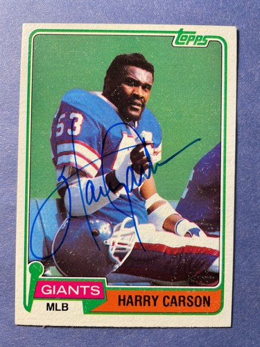 SIGNED HARRY CARSON 1981 TOPPS FOOTBALL AUTOGRAPH GIANTS HOF | eBay