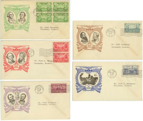 1936-37 Famous Army Officers FDC set of 5 | eBay
