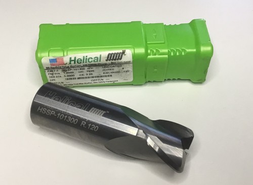 Helical HSSP-101300 1 x 1 x 3/4 x 3.28 Carbide End Mill, 3-FL, 0.120 ...