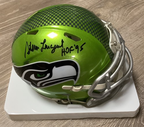 Steve Largent Signed Autograph Seahawks Riddell Flash Mini Helmet ...