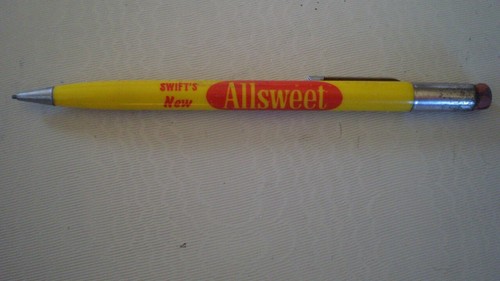 VINTAGE MECH PENCIL SCRIPTO SWIFTS ALLSWEET MARGARINE RELACED ERASER ...