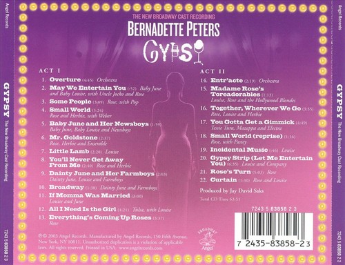 BERNADETTE PETERS - GYPSY [THE NEW BROADWAY CAST RECORDING] NEW CD | eBay