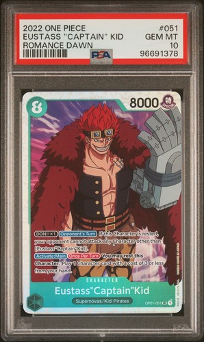 2022 ONE PIECE OP01-ROMANCE DAWN #051 EUSTASS "CAPTAIN" KID PSA 10 | eBay