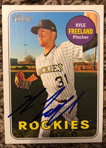 KYLE FREELAND Signed Autograph 2018 Topps Heritage Card Auto Rockies ...