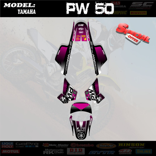 4 Yamaha PW50 1990-2021 PW-50 PW 50 GRAPHICS KIT DECALS STICKERS BLine ...