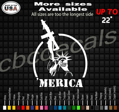 Statue of liberty 2nd amendment Stickers GUN Rights Sticker AR15 Window ...