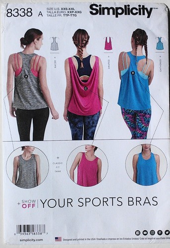 Simplicity 8833 Misses Knit Tops Back Variations Sewing Pattern Sz XXS ...