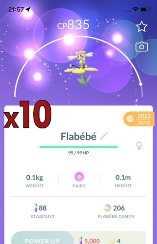 10x Flabebe Yellow Pokemon Bundle !! Good Chance of Lucky and Good IVs ...
