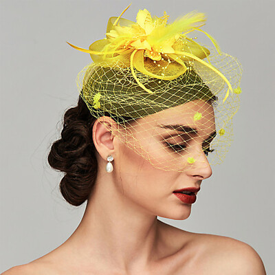 Yellow Wedding Hat in Women's Fascinators & Headpieces for sale | eBay