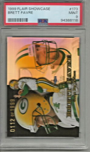 Brett Favre 1999 Flair Showcase Row 3 #0112/1999 PSA 9 | eBay