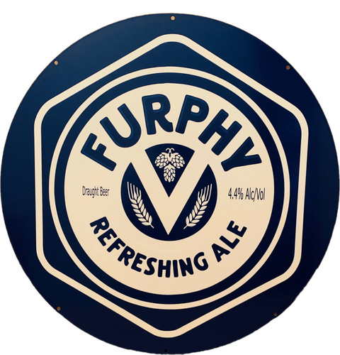 LARGE Furphy Ale Beer Metal Bar Sign Round Single Sided 560mm Holiday ...