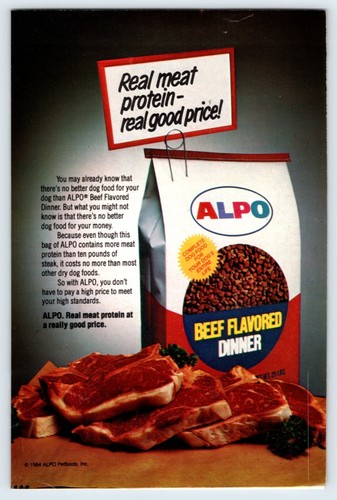 1985 ALPO DOG FOOD Vintage 5"X7.5" Magazine Ad 1980's M684 | eBay