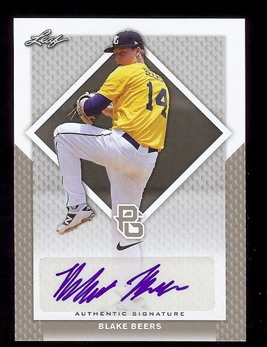 BLAKE BEERS 2016 Leaf *PERFECT GAME* Certified AUTOGRAPH RC | eBay