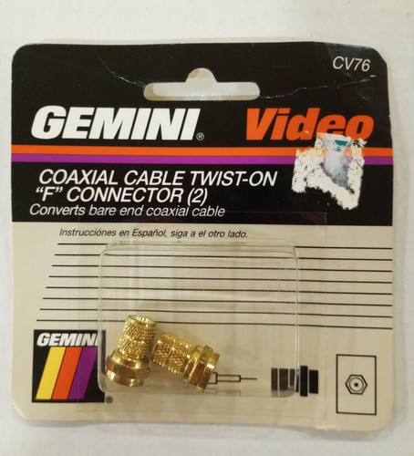Vintage 1993 Gemini coaxial cable twist-on "F" connector (2) | eBay