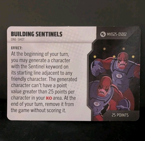 Heroclix Building Sentinels MVSS25-OS002 One Shot Card Sentinel Strike ...