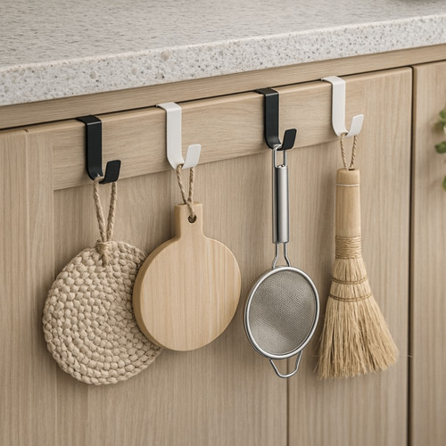 4Pcs Multi-functional Door Back Hook Simple Cabinet Door Hanging Rack ...