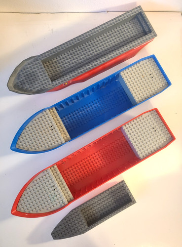 Large Blue Red White Lego Boat hull pieces Lot Of 4 | eBay