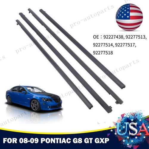 Lower Door Window Reveal Molding Weatherstrip Black For 08-09 Pontiac ...