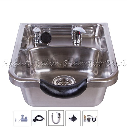 Beauty Stainless Steel Shampoo Bowl Shampoo Sink Barber Salon Brushed ...