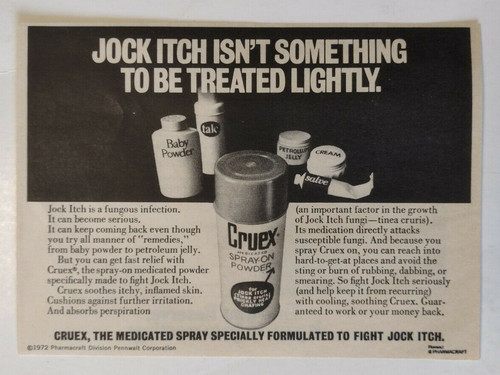 1973 Cruex Jock Itch Spray Advertisement | eBay