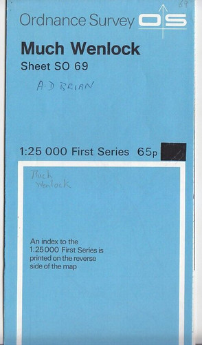 Ordnance Survey (OS) 1:25,000 First Series Map Sheet SO 69 Much Wenlock ...