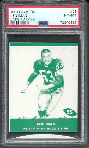 1961 Lake To Lake #25 PSA 8 Ken Iman Green Bay Packers | eBay