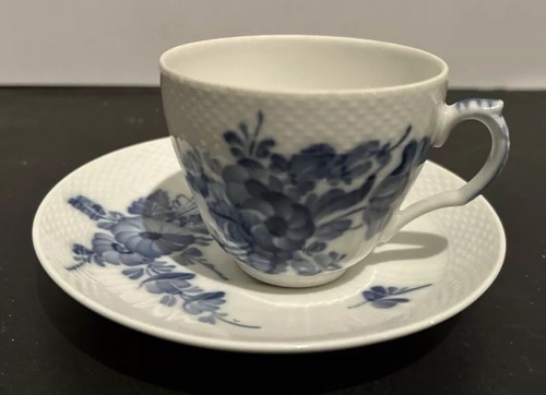 Royal Copenhagen Denmark Tea Cup & Saucer Blue Floral Design Numbered ...
