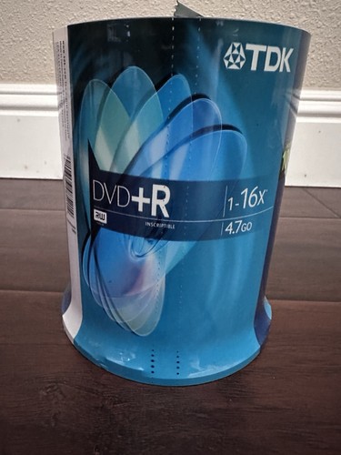 TDK DVD-R 100 Pack 4.7 GB 16X Speed 120 Min Video - NEW Sealed ...