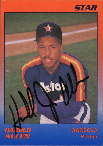 1989 Star Osceola Astros HAROLD ALLEN Signed Card autograph AUTO TERRE ...