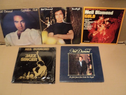 5 LP Records Neil Diamond Heartlight, Jazz Singer, Gold, September Mom ...